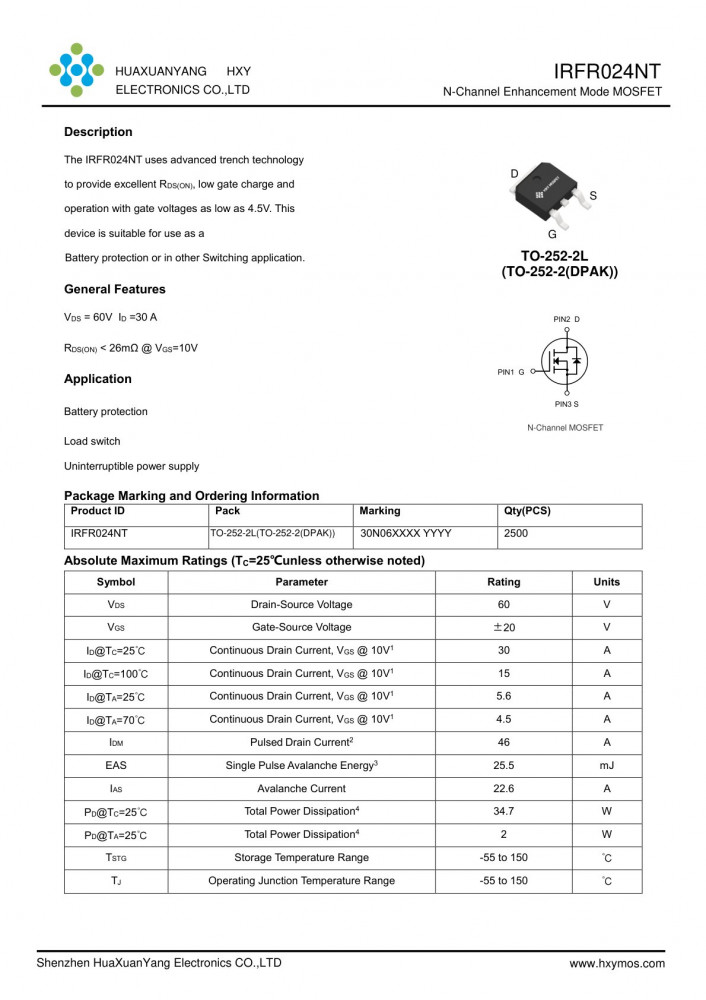 IRFR024NT datasheet page 1