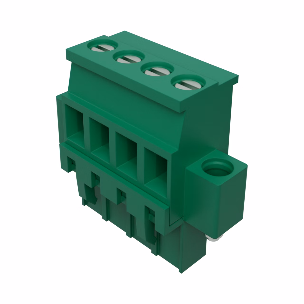 5.00mm Pitch Eurostyle Horizontal Plug, with Retention Screws and Reverse Imprinting, Front Wire Entry, Green Housing, Gold (Au) Plated, 4  Circuits for sale