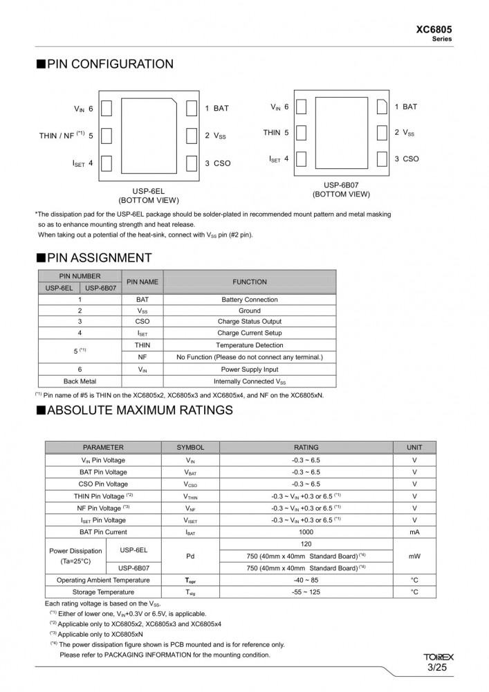 XC6805BNE14R-G datasheet page 3