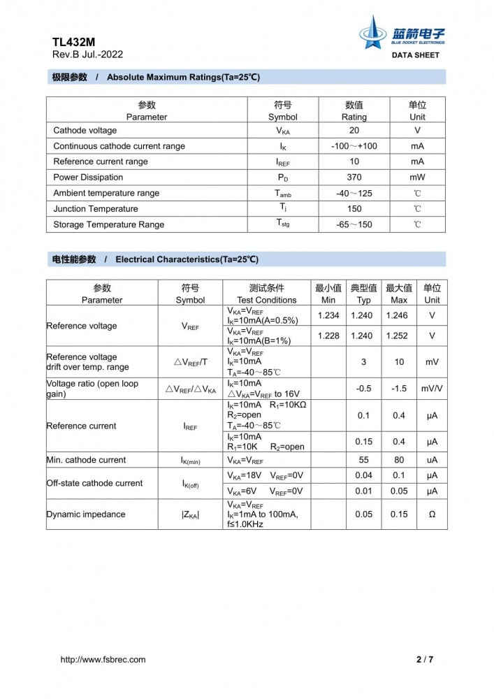 TL432M-A datasheet page 2