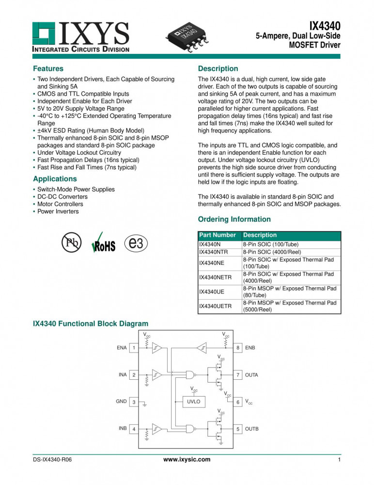 IX4340NTR datasheet page 1