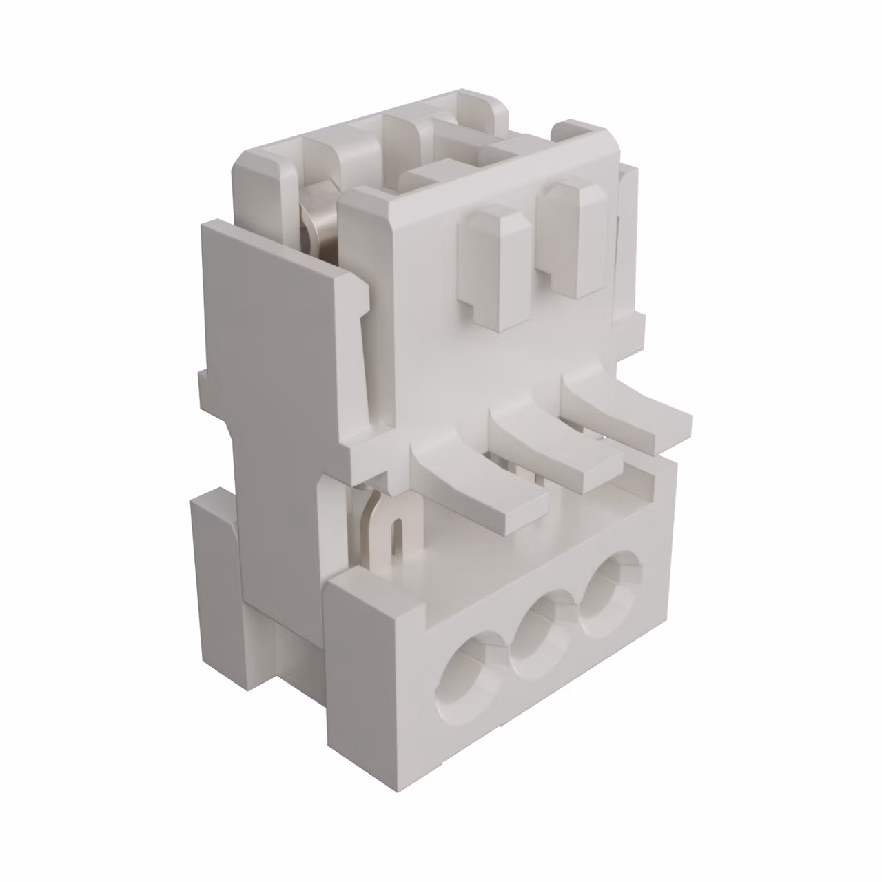 Appli-Mate RAST 2.5 IDT Housing, 2.50mm Pitch, with Side Latches, Female, 5 Circuits, Position Keys A & F Removed, Polarizing Rib Between 1/2