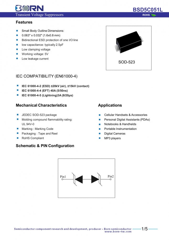 BSD5C051L datasheet page 1