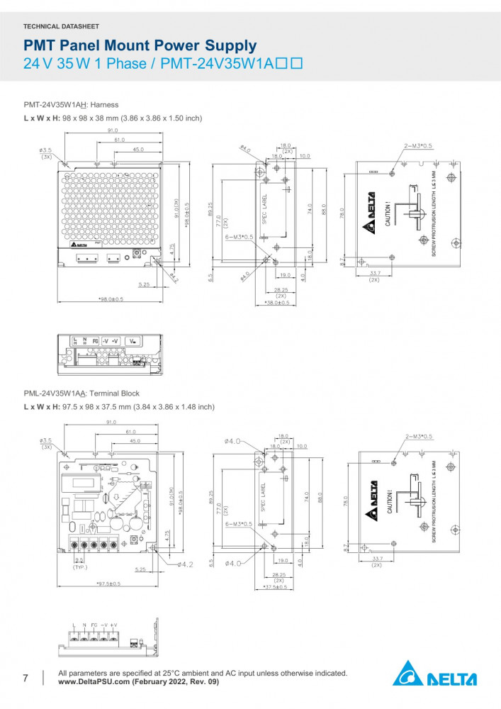DELTA PML-24V35W1AA datasheet page 7