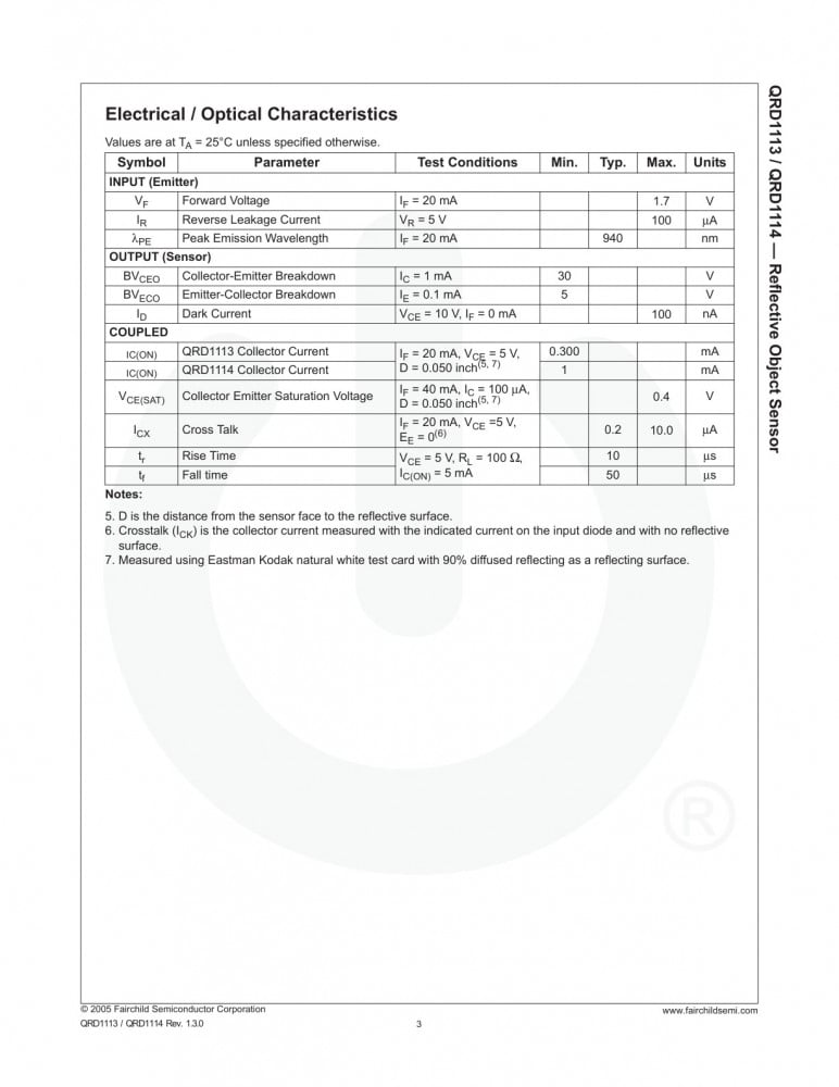 QRD1114 datasheet page 4
