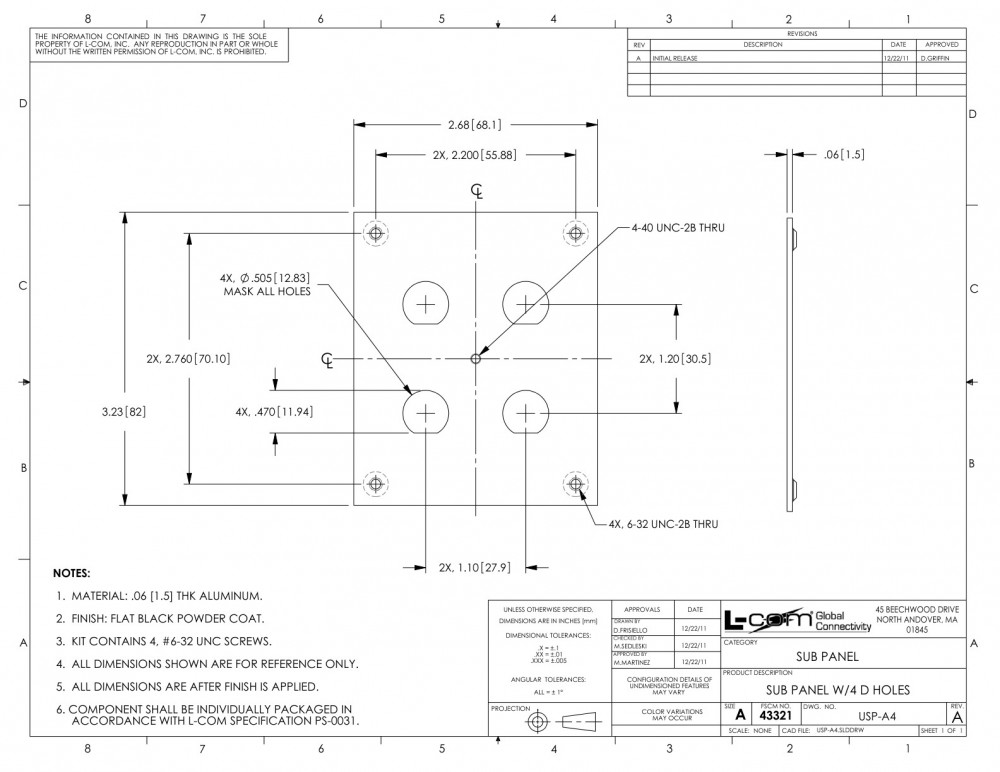 L-com USP-A4 technical document preview