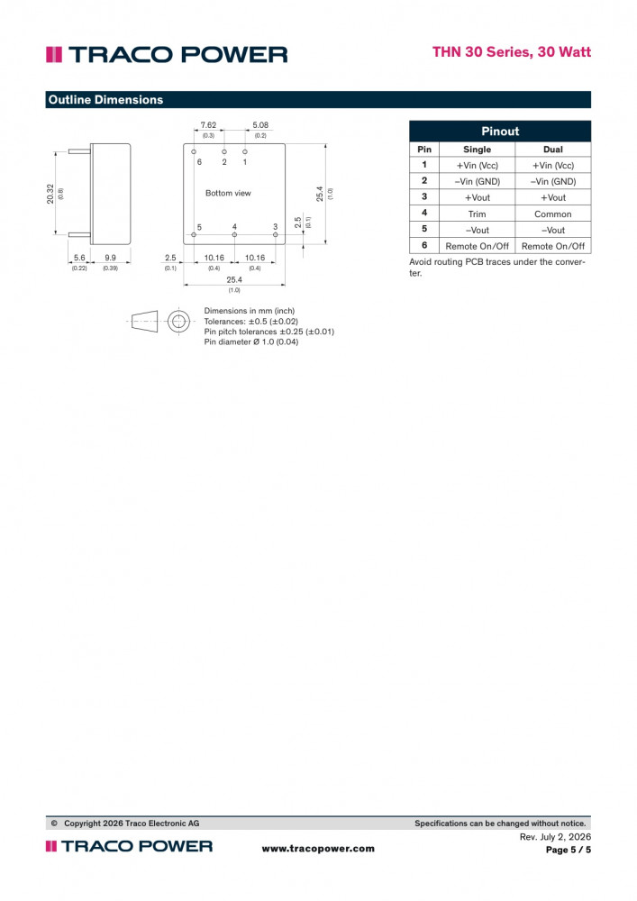 THN 30 series datasheet preview, page 5
