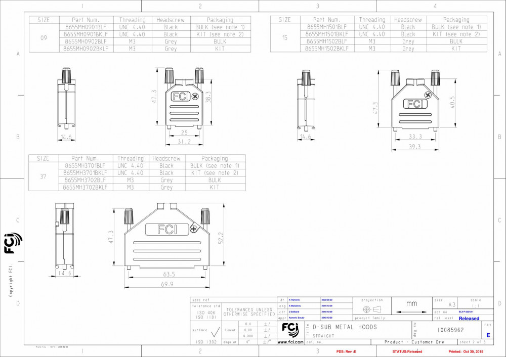 Amphenol 8655MH D-Sub hood drawing page 2