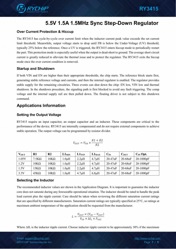 RY3415 datasheet page 7