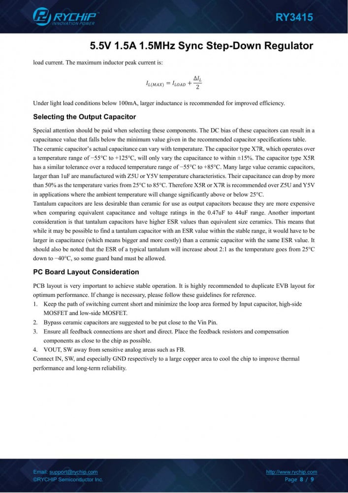 RY3415 datasheet page 8