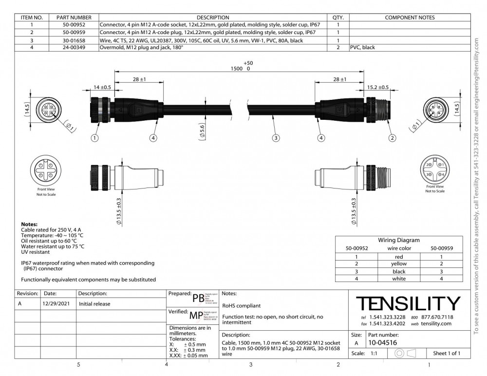 Tensility International 10-04516 product drawing