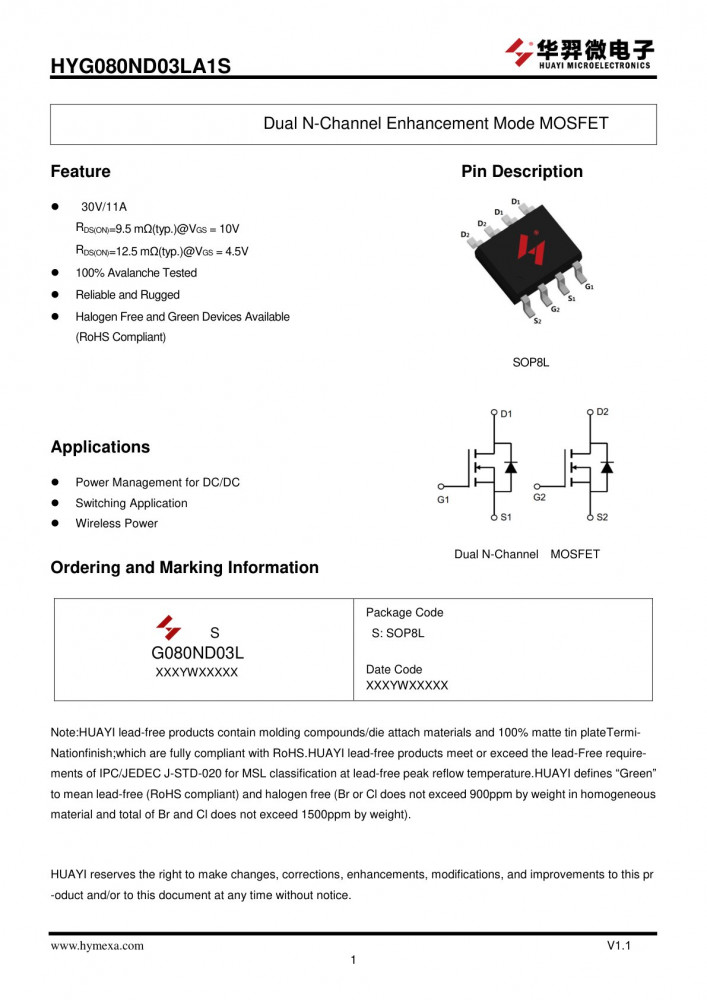HYG080ND03LA1S datasheet page 1