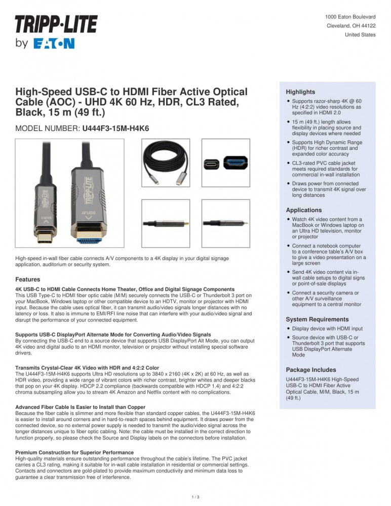 U444F3-15M-H4K6 technical document page 1