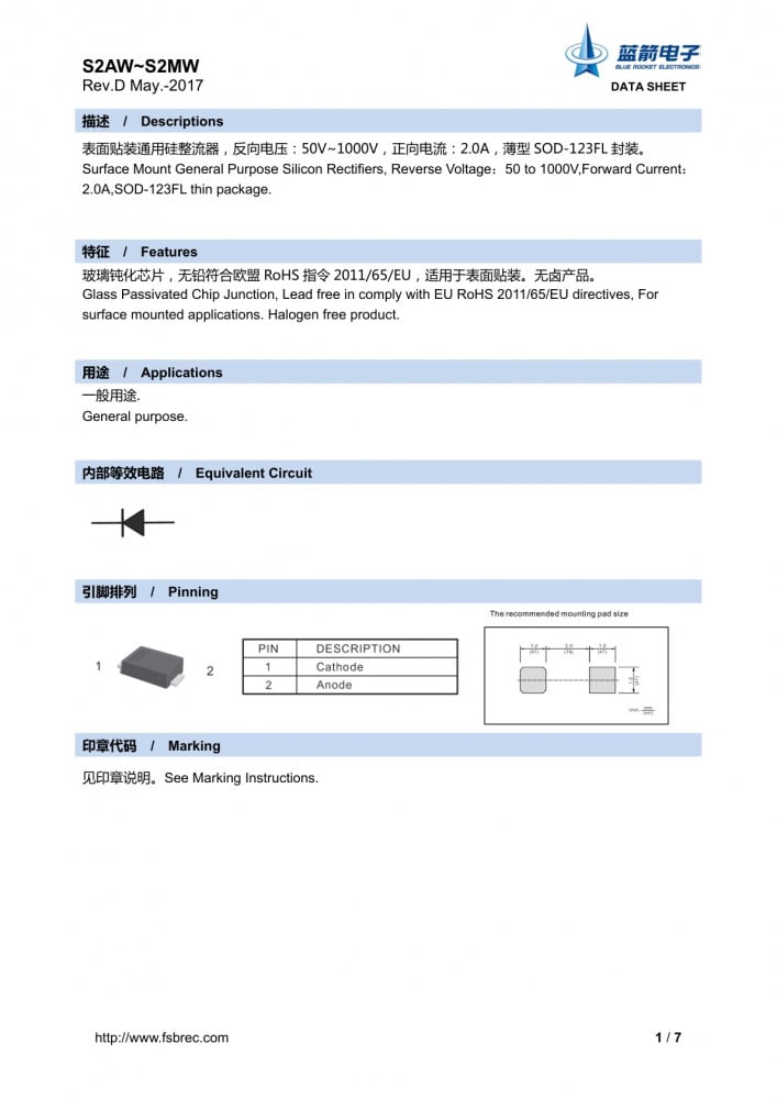 S2MW datasheet page 1
