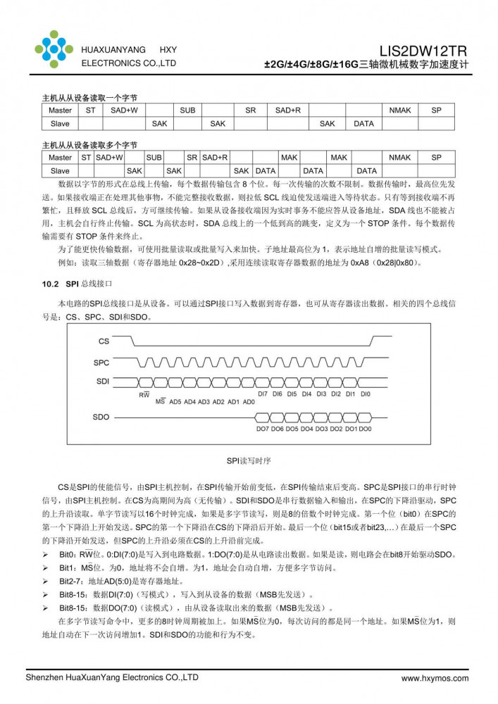 LIS2DW12TR-HXY technical document page 9