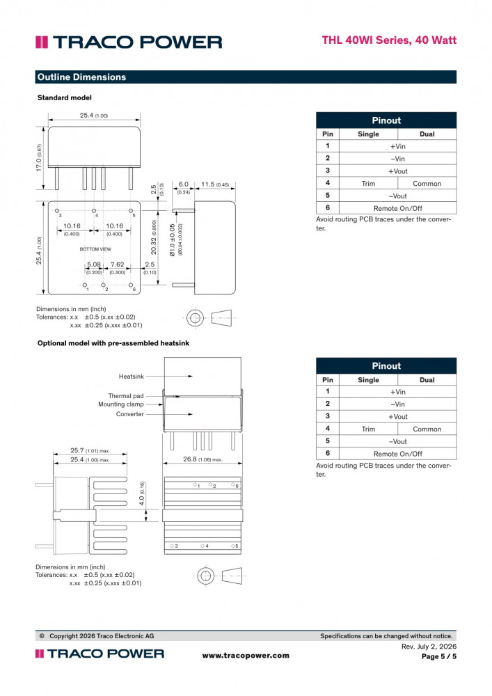 THL 40WI datasheet page 5