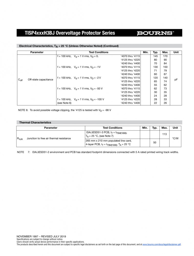 TISP4xxxH3BJ datasheet page 5