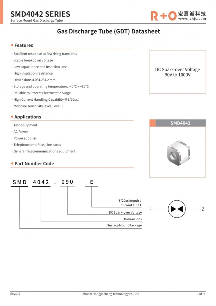 SMD4042-090E datasheet page 1