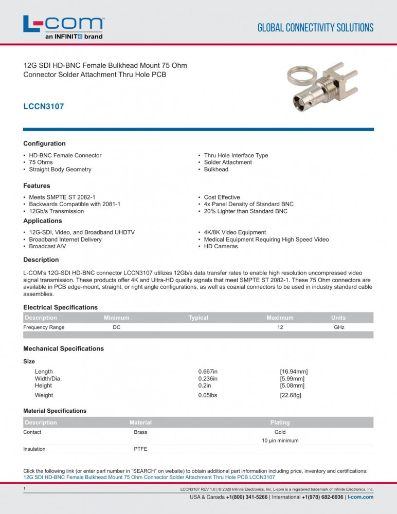L-com LCCN3107 technical document page 1