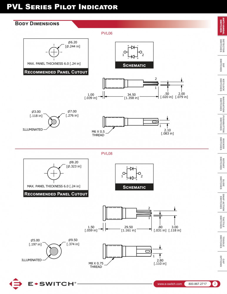 PVL series product documentation page 2
