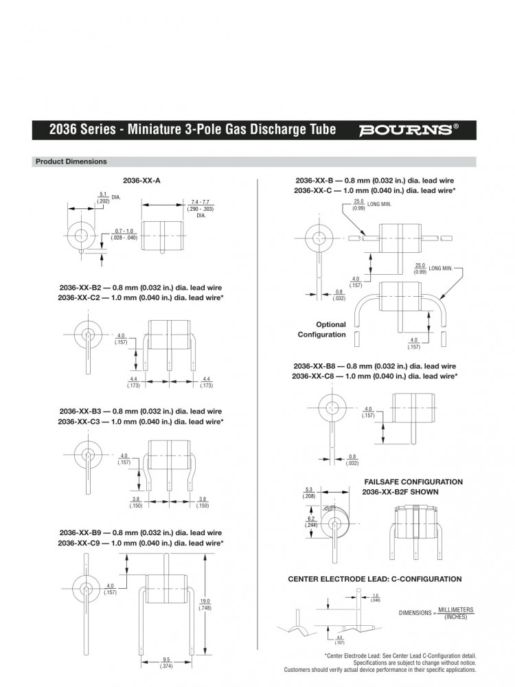 BOURNS 2036 series datasheet page 2