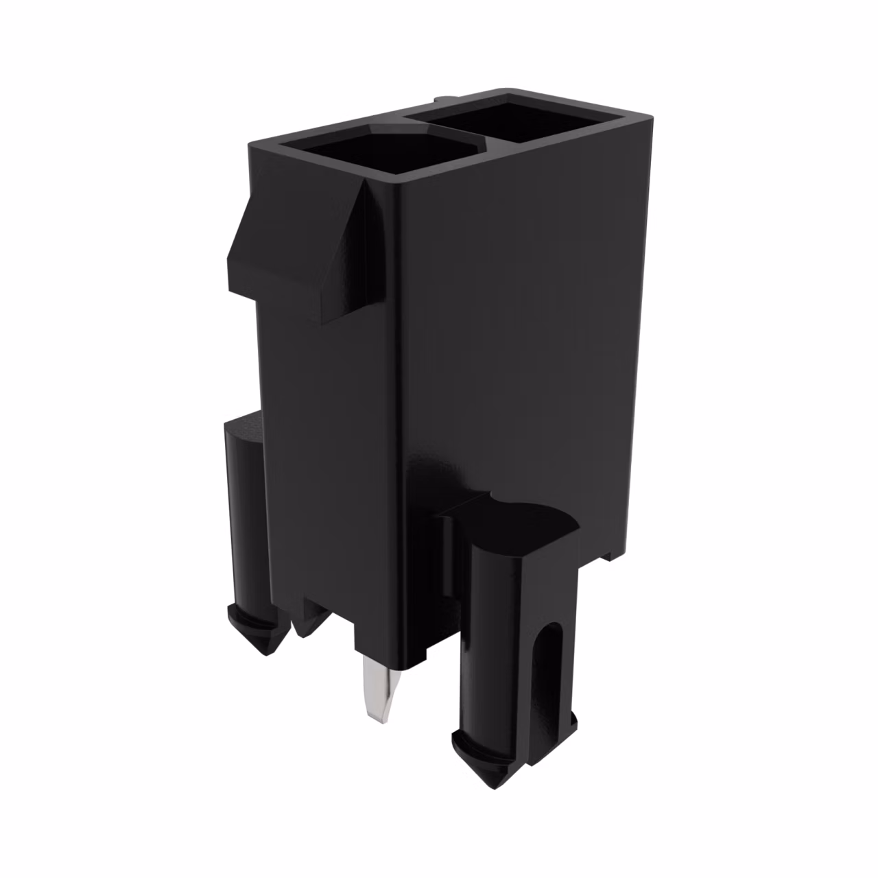 Mini-Fit Versa Color Header, Dual Row, Vertical, with Snap-in Plastic Peg PCB Lock, 2 Circuits, Nylon 6/6, UL 94V-0, Tin (Sn) Plating, Glow-Wire Capable, Black for sale