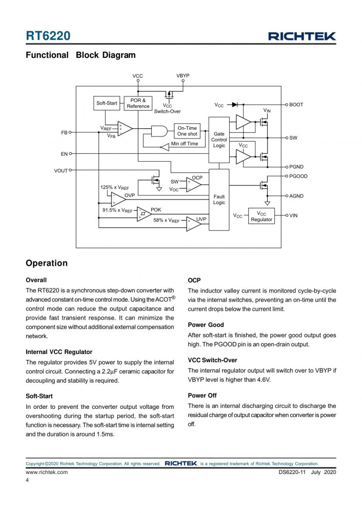 RT6220BHGQUF datasheet page 4