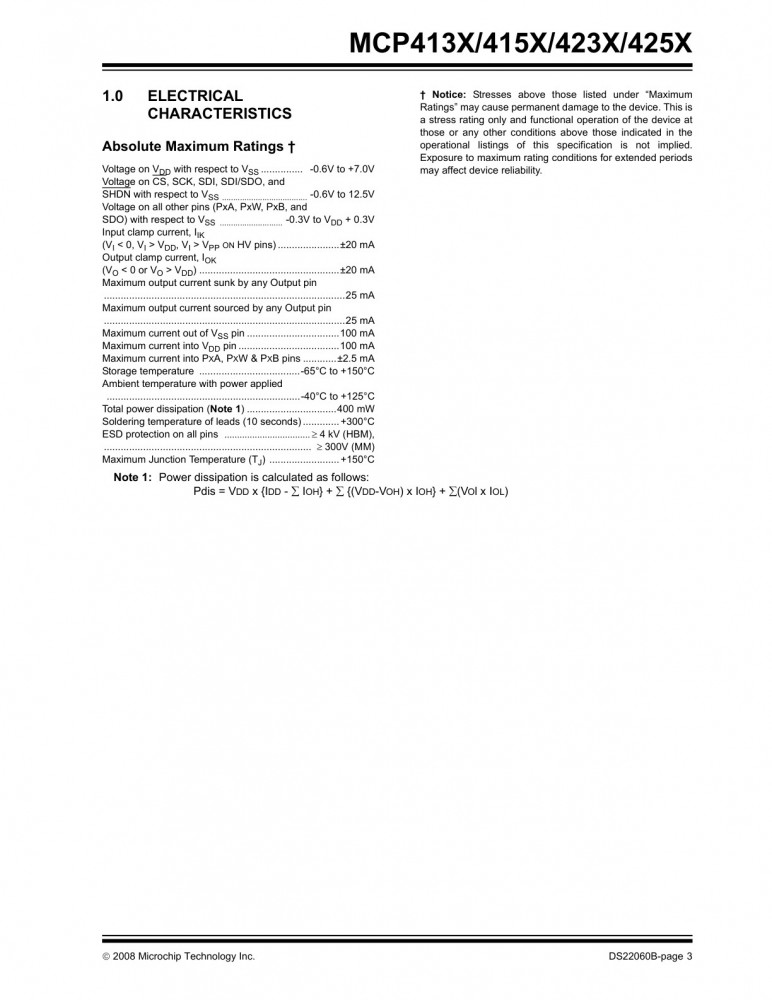 MCP4252 document page 3