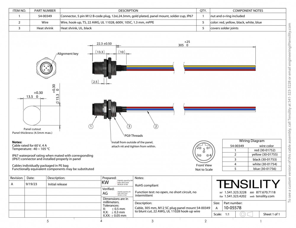 Tensility International 10-05578 product drawing