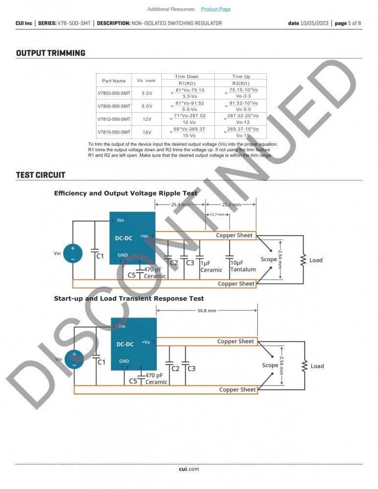 CUI V7805-500-SMT-TR datasheet page 5