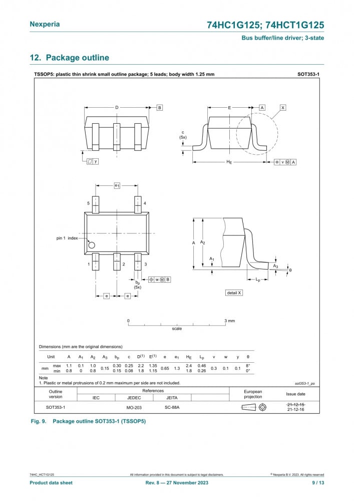 74HC1G125 datasheet page 9