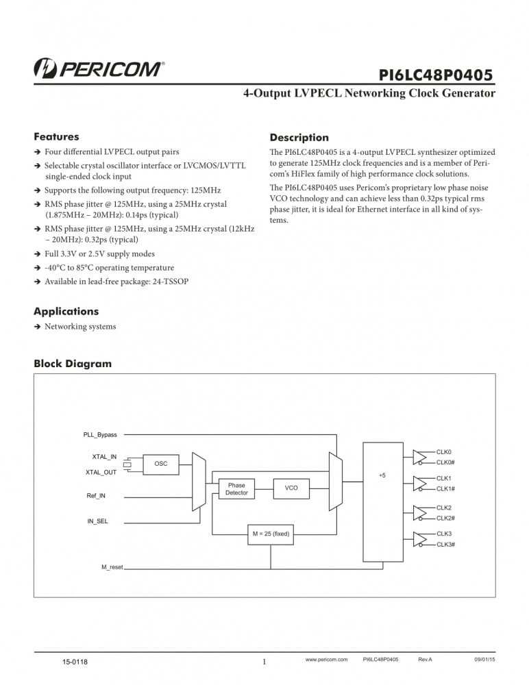 PI6LC48P0405LIEX datasheet page 1