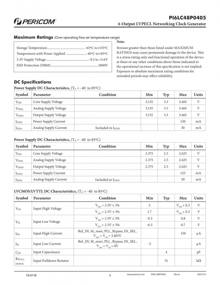 PI6LC48P0405LIEX datasheet page 4