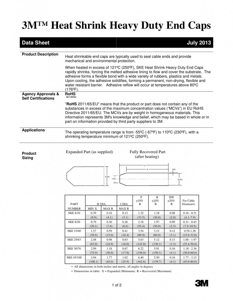 3M SKE heavy-duty end caps datasheet page 1