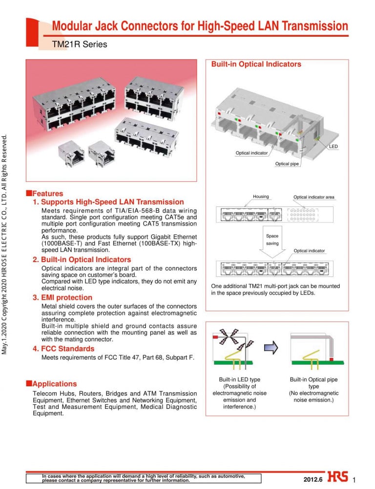 TM21R series document page 1