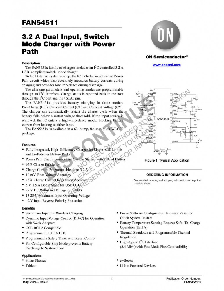FAN54511 datasheet page 1