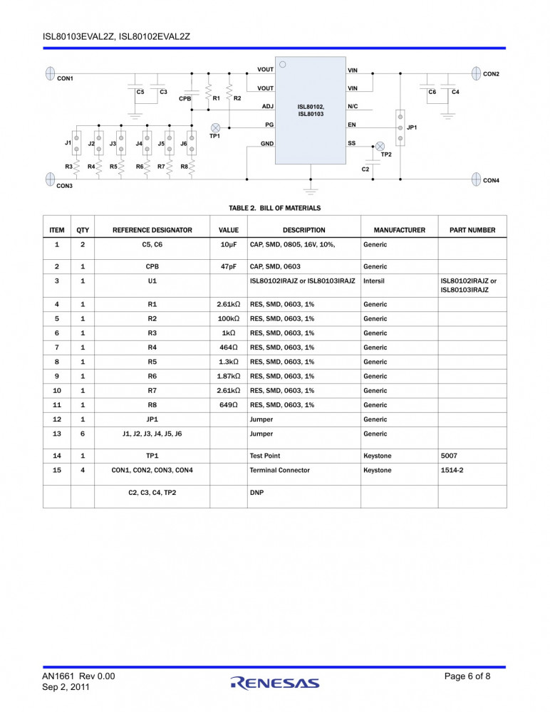 ISL80103EVAL2Z documentation page 6