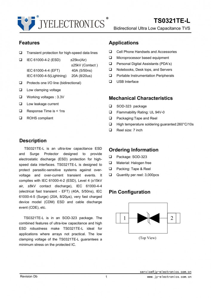 TS0321TE-LX datasheet page 1