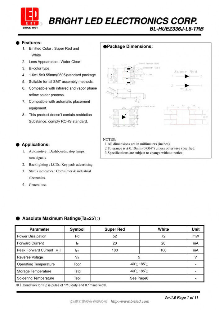BL-HUEZ336J-L8-TRB datasheet page 1