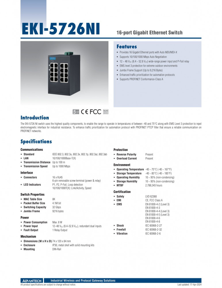EKI-5726NI technical document, page 1