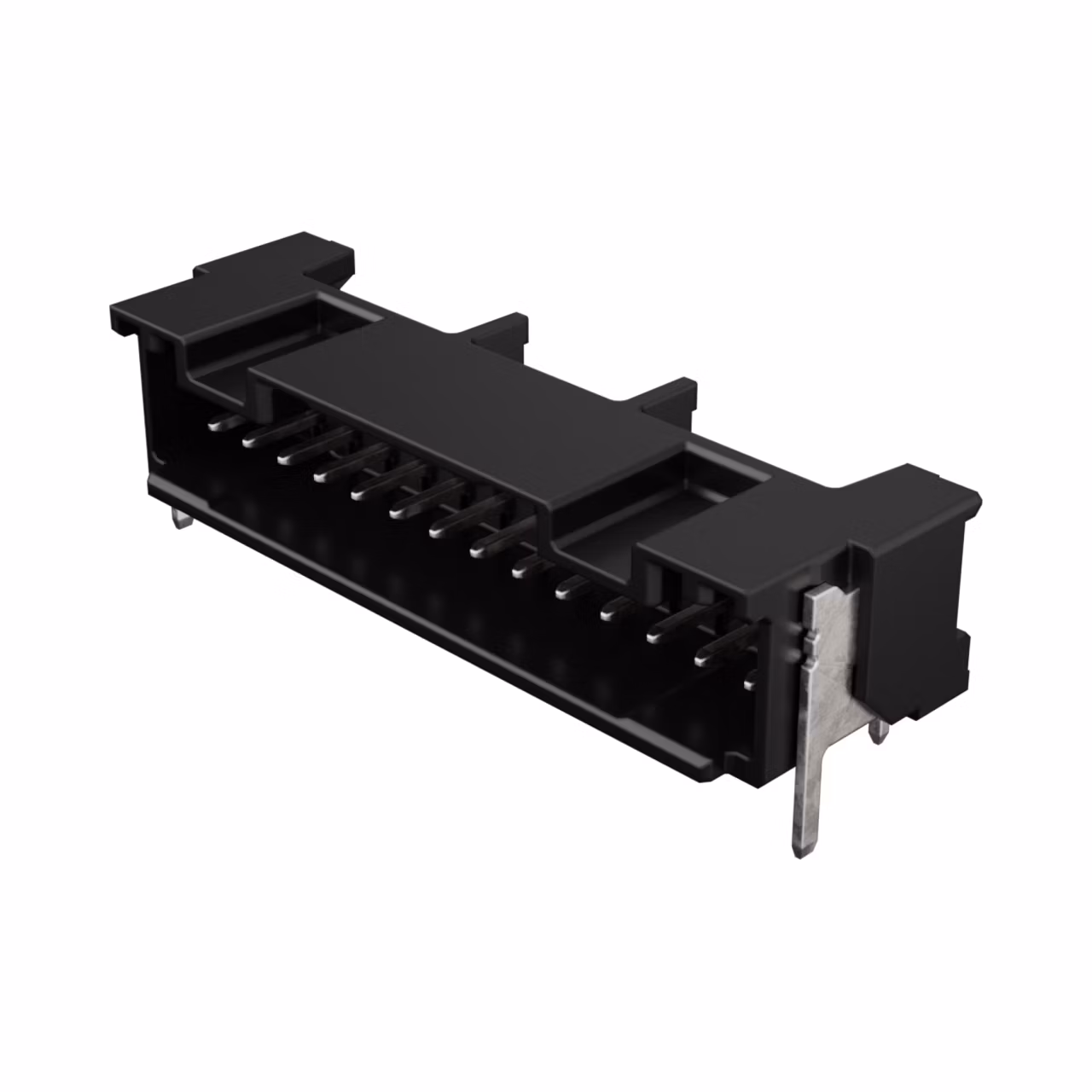 Micro-One Wire-to-Board Header, Right Angle, 2.00mm Pitch, Single Row, Glow-Wire Capable, Through Hole, 14 Circuits, Tin-Bismuth Plating, Black for sale