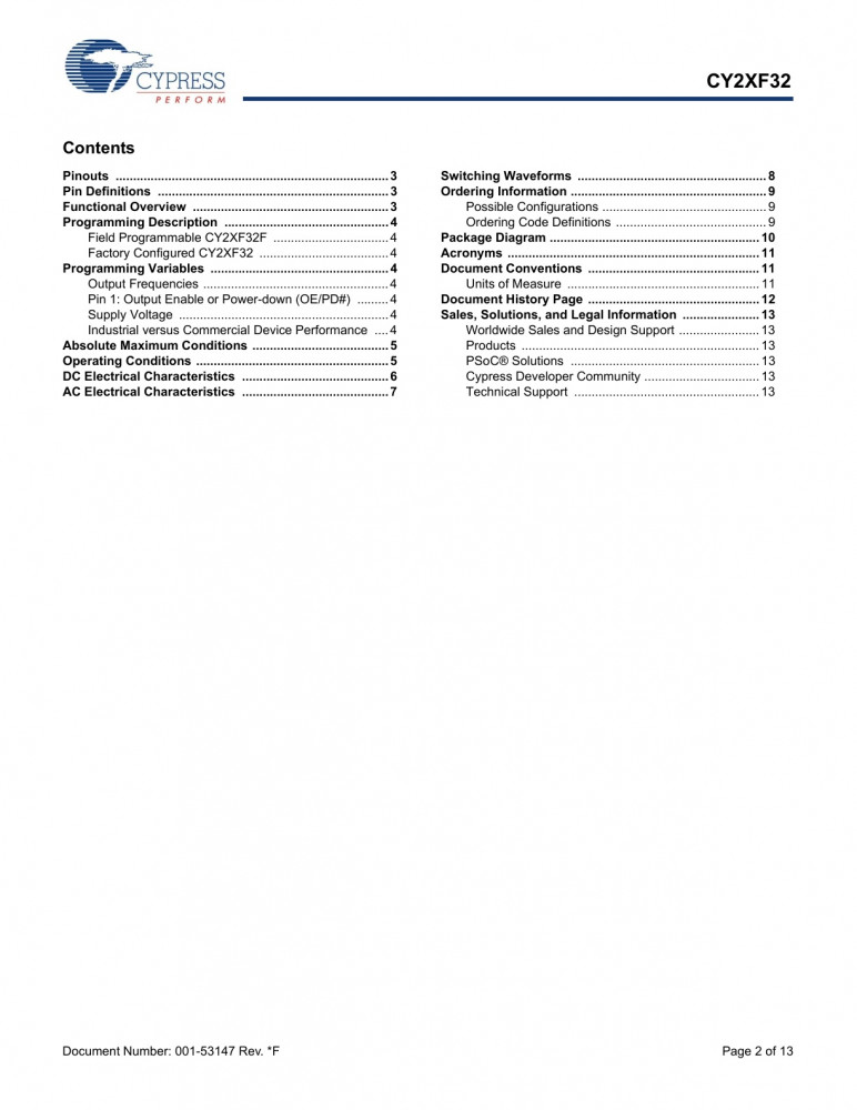 CY2XF32 datasheet page 2