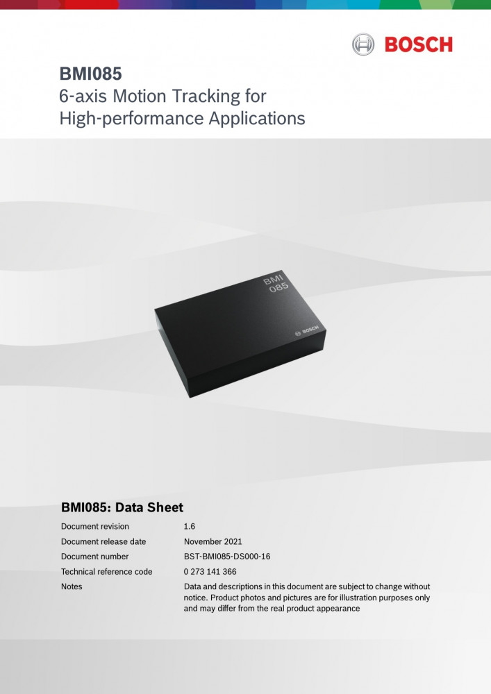BMI085 datasheet page image 1