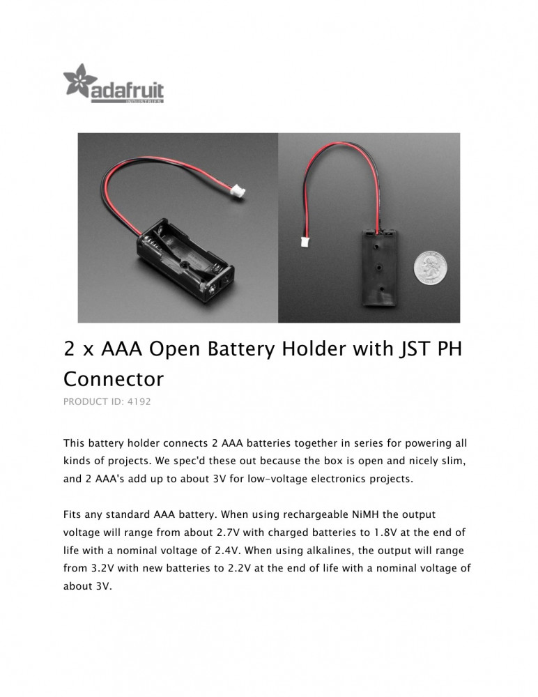 Adafruit 4192 technical document page 1