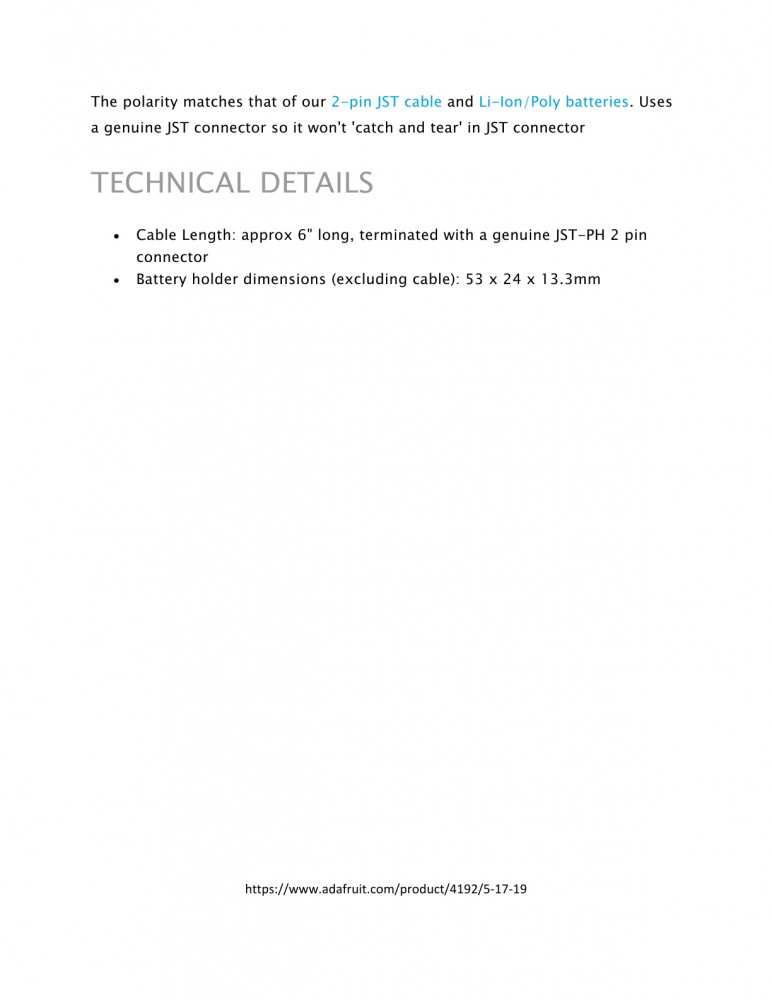 Adafruit 4192 technical document page 2