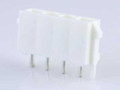 MLX Power Connector Header, 6.35mm Pitch, Socket Terminals, 2.13mm Contact Diameter, Vertical, with Plastic Polarizing Peg, 12 Circuits, Nylon 94V-2, Natural (Translucent), Lead-Free