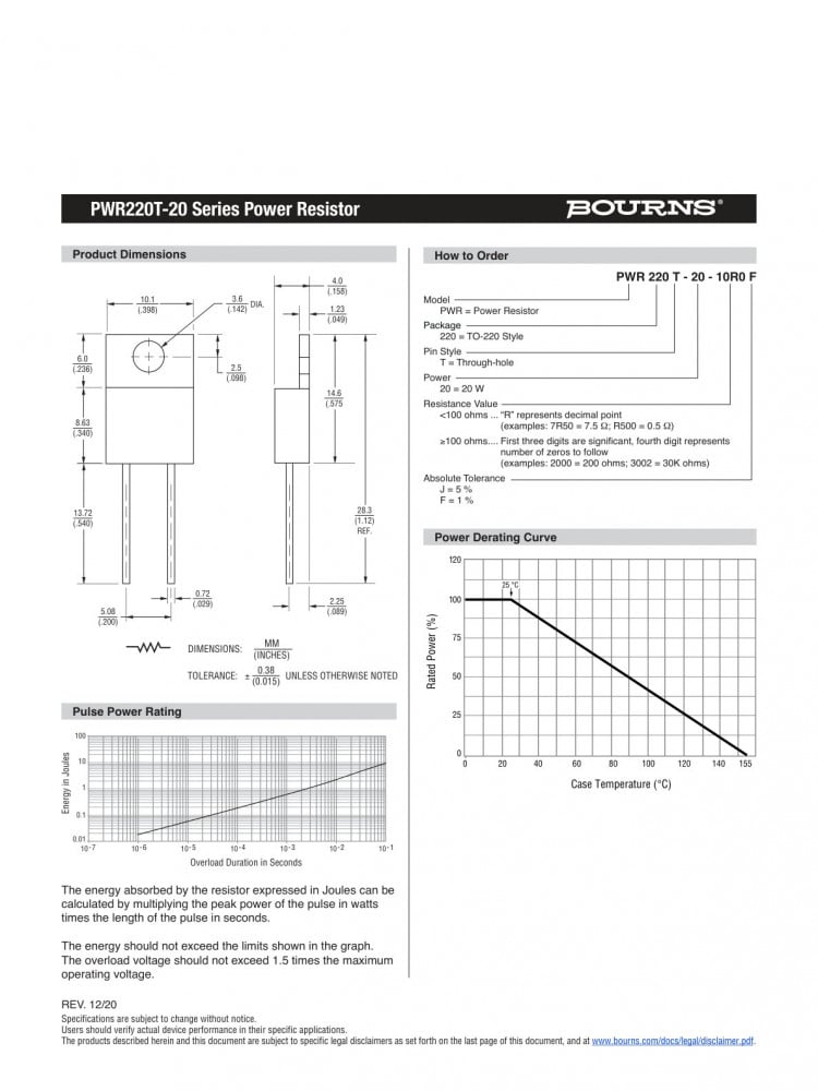 BOURNS PWR220T-20 datasheet page 2