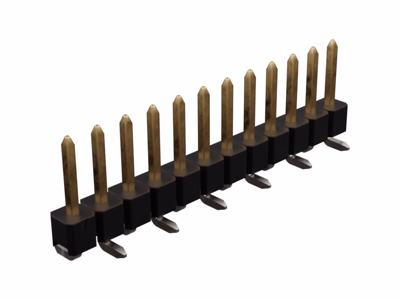 C-Grid / SL Header, Surface Mount, Breakaway, Vertical, 12 Circuits, 0.38µm Gold (Au) Plating, Tube Packaging without Cap, Lead-Free for sale