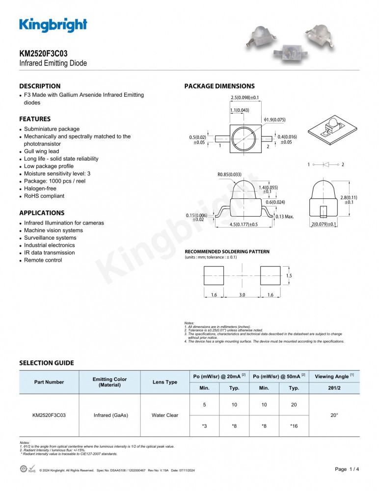 KM2520F3C03 datasheet page 1