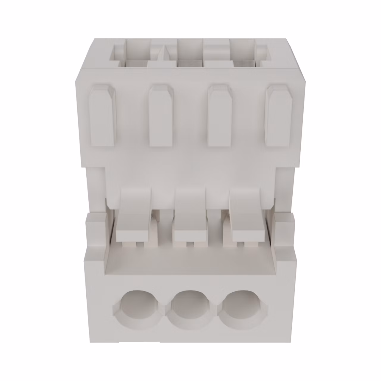 Appli-Mate RAST 2.5 Female Connector, 2.50mm Pitch, 3 Circuits, All Position Keys, Closed Endwalls, Polarizing Rib Between Circuits 1 & 2 for sale
